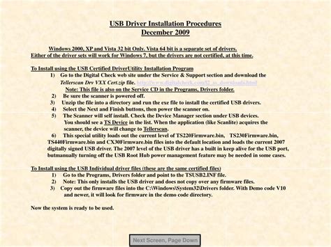 Ppt Usb Driver Installation Procedures December 2009 Powerpoint Presentation Id5469456