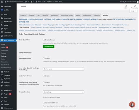 Minimum And Maximum Order Quantity For WooCommerce Plugin Booster For WooCommerce