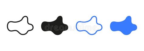 Organic Minimal Fluid Abstract Blob Shape Random Blotch Line And