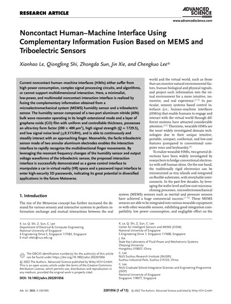 pdf noncontact human machine interface using complementary