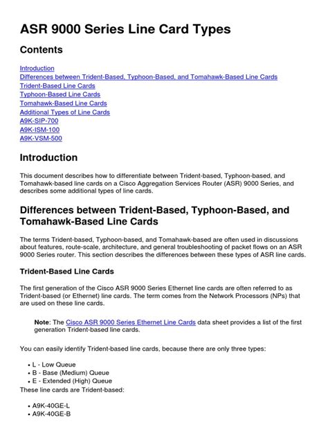 Asr 9000 Series Line Card Types Pdf Quality Of Service Router Computing