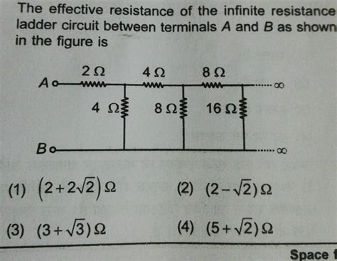 The Effective Resistance Of The Infinite Resistance Ladder Circuit Betwee