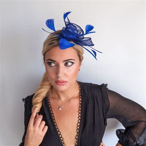 Royal Cobalt Blue Feather Fascinator Hat House Of Hats
