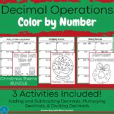 Color By Number Adding And Subtracting Decimals Christmas Math Christmas