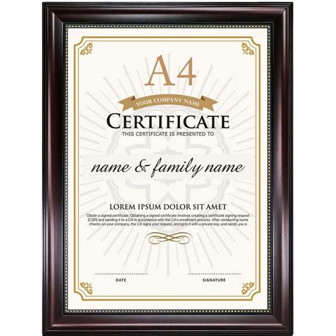 Certificate Document Diploma Recycled Polystyrene Frame For A4 Gmframes