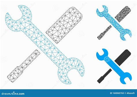 Tools Vector Mesh Network Model And Triangle Mosaic Icon Stock Vector Illustration Of Flat