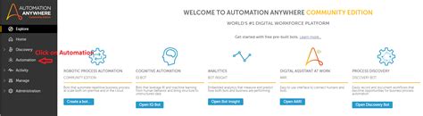 In Control Room For Automation Anywhere A2019 Community Edition There
