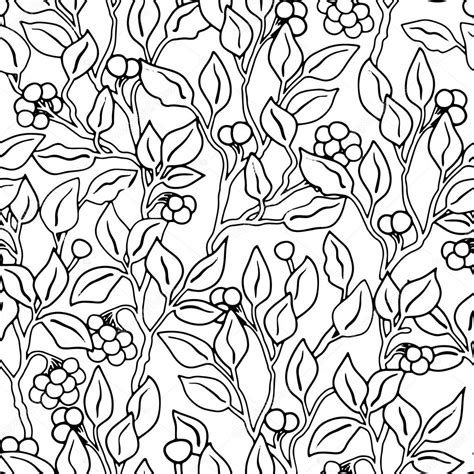 Vector Seamless Monochrome Floral Pattern Hand Drawn Floral Texture Decorative Flowers