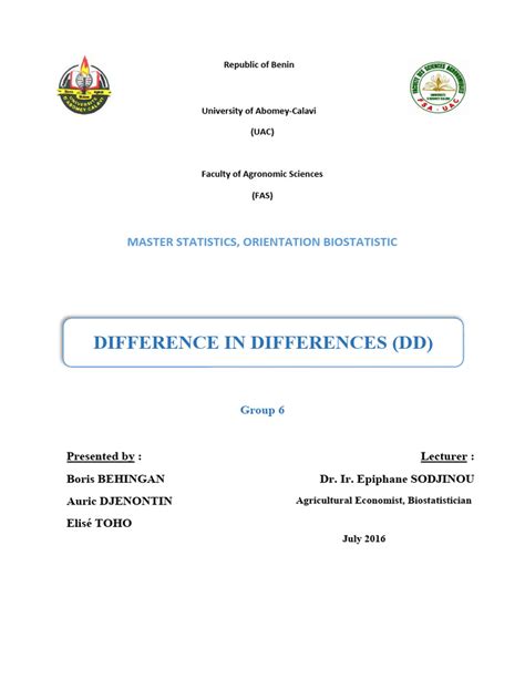 Difference In Differences Pdf Coefficient Of Determination Errors