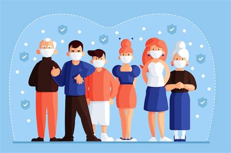 바이러스로부터 보호되는 가족 무료 벡터