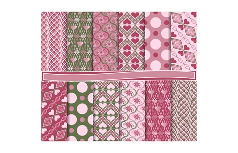 Scrapbook Seamless Patterns 2 Векторные клипарты текстурные фоны бекграунды Ai Eps Svg