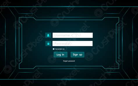 Log In Page Ui Design On Technology Futuristic Interface Hud Stock Vector 1254655 Crushpixel