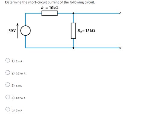 Solved Determine The Short Circuit Current Of The Following Chegg