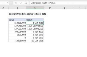 Convert Excel Time To Unix Time Excel Formula Exceljet