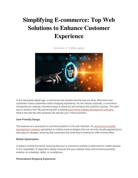 Ppt Simplifying E Commerce Top Web Solutions To Enhance Customer Powerpoint Presentation Id