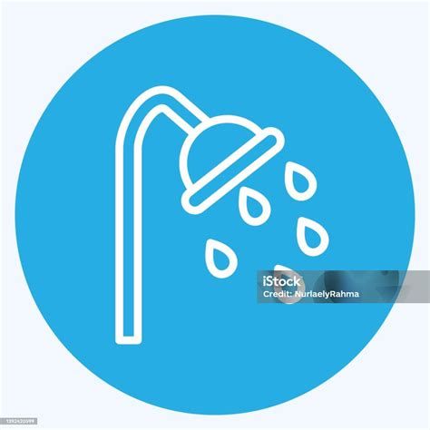 아이콘 샤워 스파 기호에 적합합니다 파란 눈 스타일 편집 가능한 간단한 디자인 디자인 템플릿 벡터 간단한 기호 그림 Health에 대한 스톡 벡터 아트 및 기타 이미지