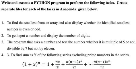 Video Solution Write And Execute A Python Program To Perform The