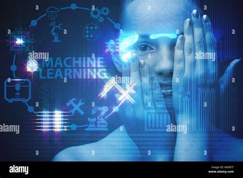 Woman In Machine Learning Concept Stock Photo Alamy