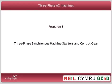 PPT Synchronous Machine Starters And Control Gear Overview PowerPoint Presentation ID