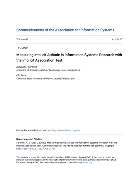 pdf measuring implicit attitude in information systems research with