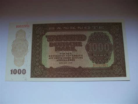 Ddr Banknote Geldschein 1000 Mark 1948 Deutschland Wasserzeichen B Ddr Banknote Geldschein 1000 Mark 1948 Deutschland Wasserzeichen B