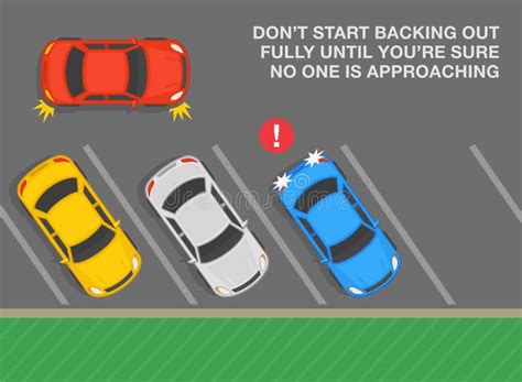 top view of a angled parked cars do not start backing out fully until