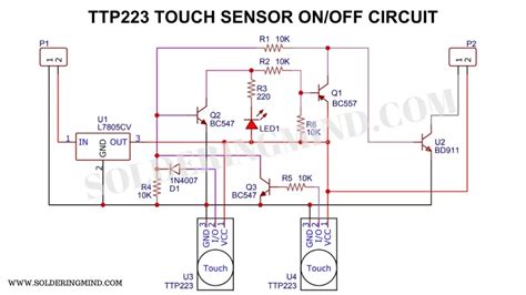 Ttp223 Touch Sensor On Off Circuit