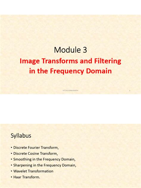 Module 3 Image Transforms And Filtering In The Frequency Pdf Discrete Fourier Transform