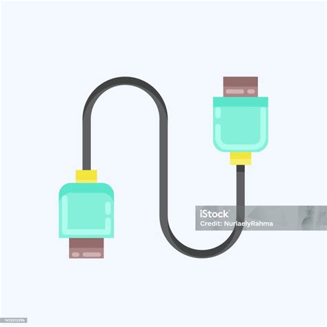 아이콘 케이블 컴퓨터 구성 요소 기호에 적합합니다 플랫 스타일 편집 가능한 간단한 디자인 디자인 템플릿 벡터 간단한 그림 0명에