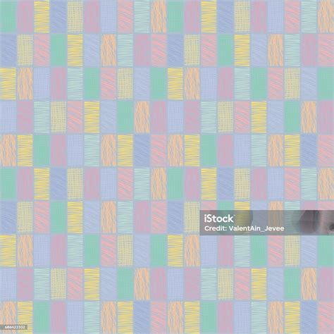 마름모 정사각형으로 원활한 벡터 기하학 패턴입니다 손 끝 없는 배경 질감된 기하학적 그림 그려 포장 웹 배경 벽지 파스텔 그래픽 일러스트 템플릿 검은색에 대한 스톡 벡터