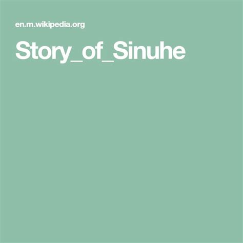 Story Of Sinuhe Story Wikipedia Stories