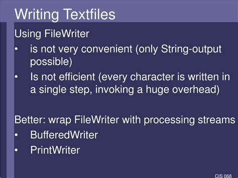 Ppt Java Io Streams And Files Cis 068 Basics Powerpoint Presentation Id9673580