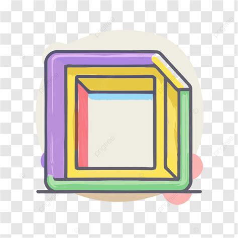 다채로운 사각형 기호 벡터 일러스트 레이 션 흰색 배경에 있는 평판의 단순한 다채로운 아이콘 그림자 없음 작은 프레임 중앙