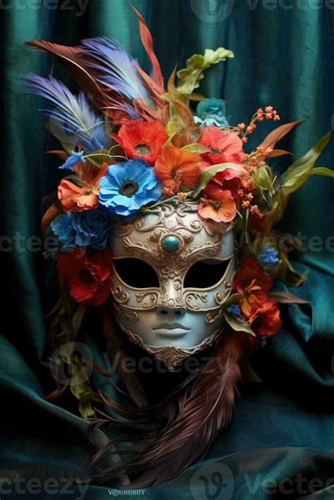 Masquerade Mask With Peacock Feathers AI Generated Stock Photo At Vecteezy