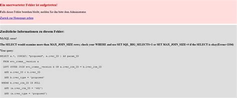Bug Proposed Help No Editing No Saving Mysql Error Maxjoinsize