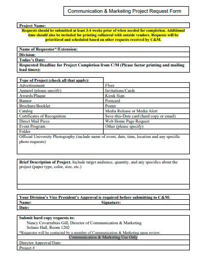 FREE 50 Project Form Samples In PDF MS Word