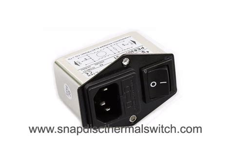 Lightweight AC Power Line Noise Filter Snap In Versions With On Off Switch
