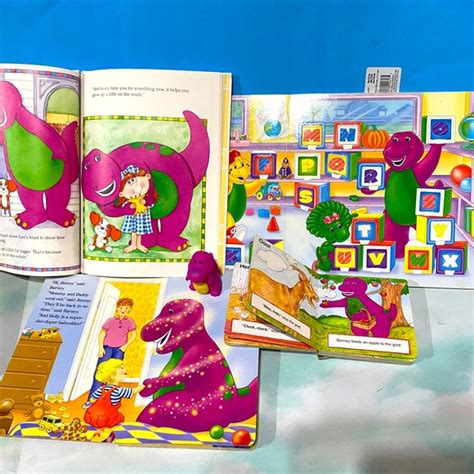 Barney Toys Barney The Purple Dinosaur Vtg 9s Book Bundle Of 4