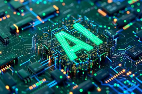 Premium Photo Ai On Micro Chip Surrounded By Hexagons Creating 3d