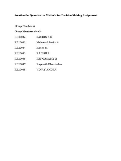 Group 6 Solution For Assignment Pdf Coefficient Of Determination Errors And Residuals