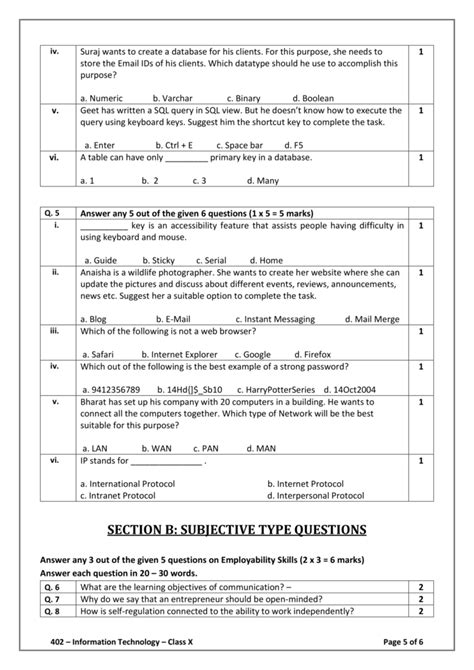 class 10 it sample paper 2023 24 code 402 pdf it 402 class 10 sample