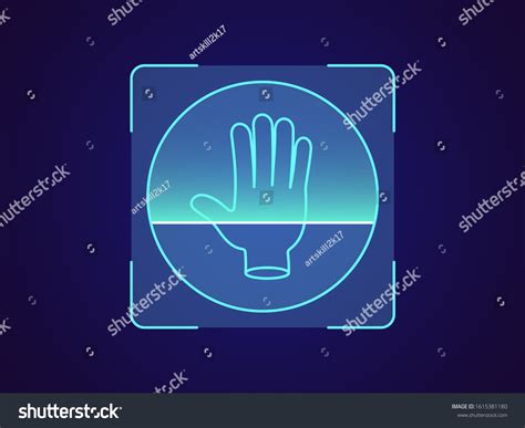 Palm Print Recognition Biometric Scanning System Stock Vector Royalty Free 1615381180
