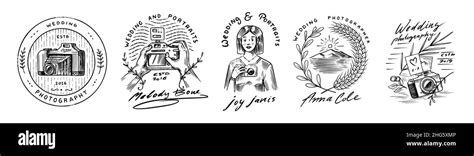 Wedding Photographer Badges Or Logos Photo Camera For The Holiday