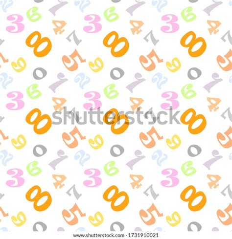 mathematics background different numbers random pattern stock vector