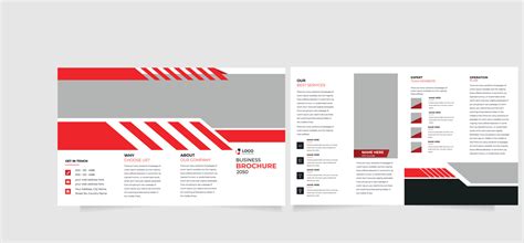 Fourfold Brochure Template Corporate Business Booklet Simple Style And Modern Layout Bifold