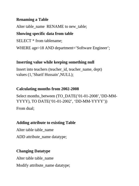 Sql Commands Pdf