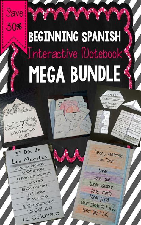 Spanish Interactive Notebook Activities Mega Bundle 1 Spanish