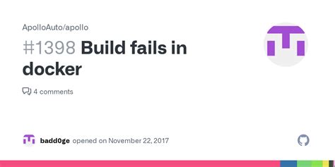 Build Fails In Docker · Issue 1398 · Apolloautoapollo · Github