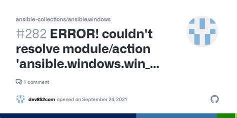 ERROR Couldn T Resolve Module Action Ansible Windows Win Powershell Only In Github Actions