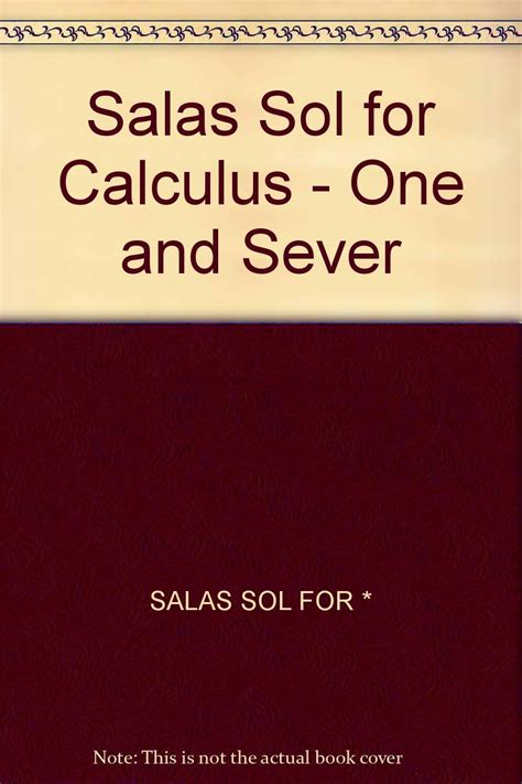 Buy Salas Sol For Calculus One And Sever Book Online At Low Prices In India Salas Sol For